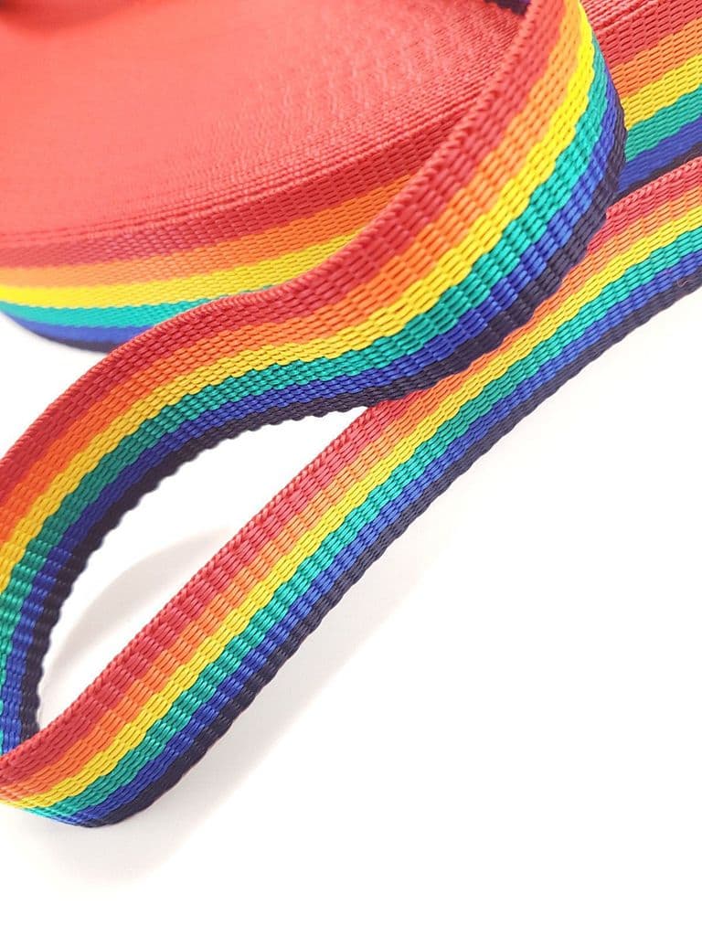 Bright Rainbow Webbing 50mt Reel 25mm Wide Upholstery Sewing Craft ...